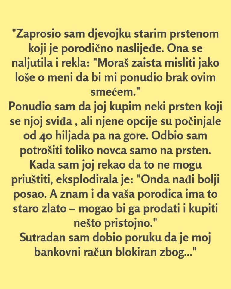 Zaprosio devojku ali ono ŠTO SE dogodilo posle toga ga je ŠOKIRALO , da li je MOGUĆE da postoje ...