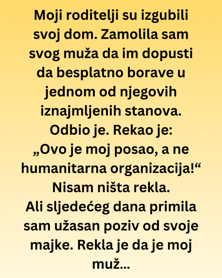 Moji roditelji gube sve, ali ih moj muž je uradio nešto užasno…. – Prvi ...